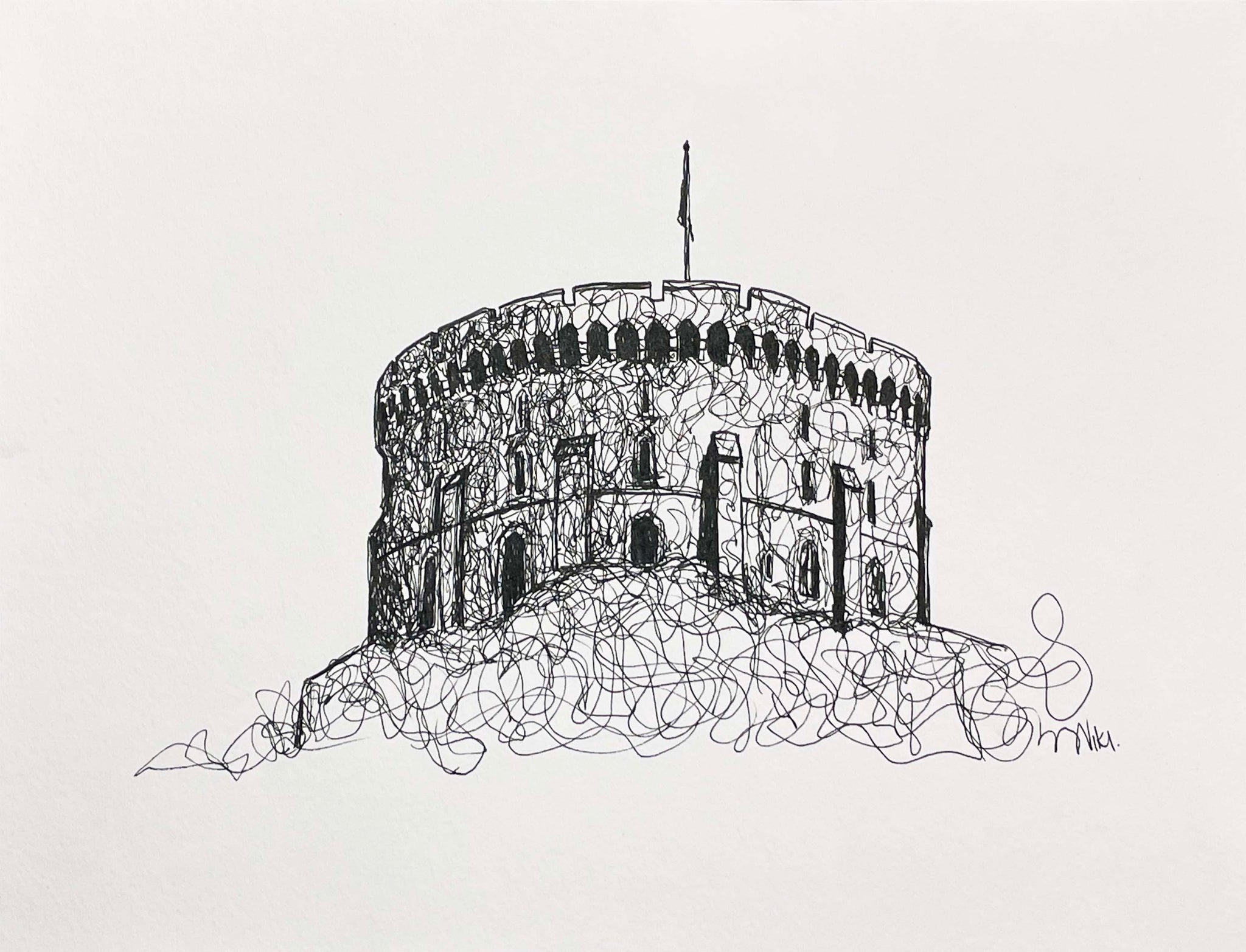 Castle Round Tower Drawing The Round Tower Inside Windsor Castle,